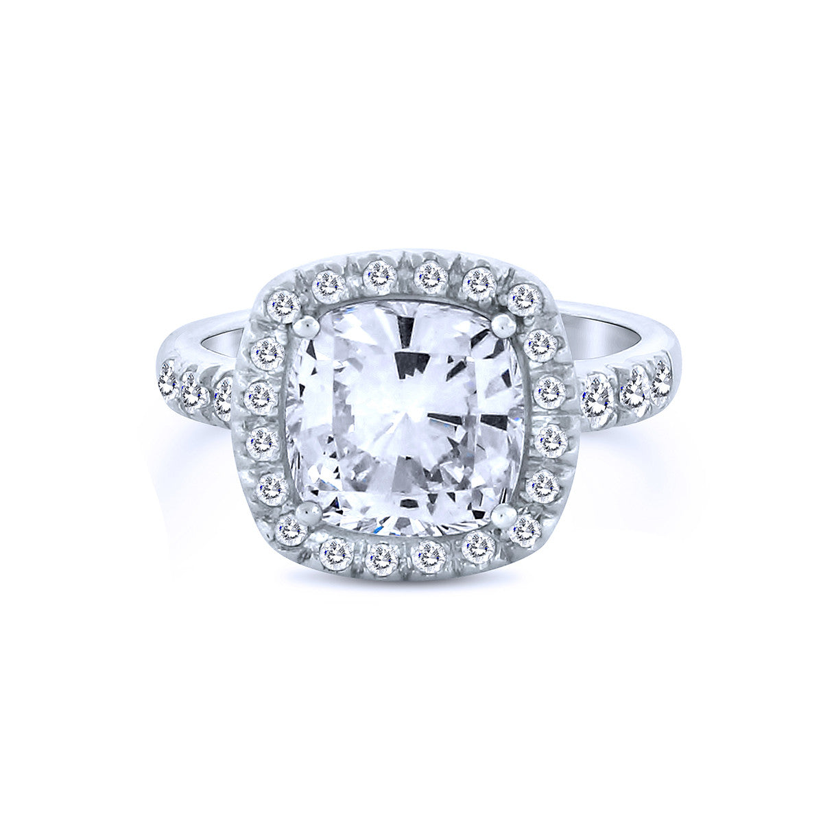 10K Cushion Cut Chandi Diamond Ring w/ Halo by Bobby Schandra