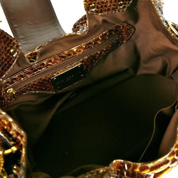 Patent Brown Python Bag - Bobby Schandra